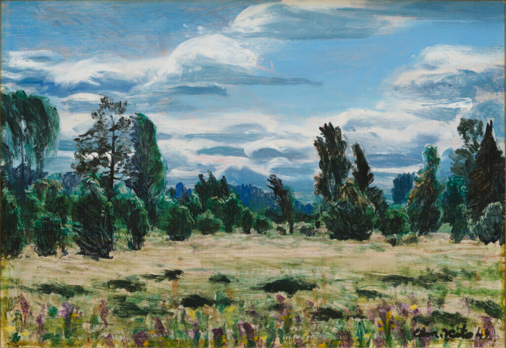 Elmar Kits “Maastik kadakatega”, 1942. 45 x 65 cm. – Allee galerii