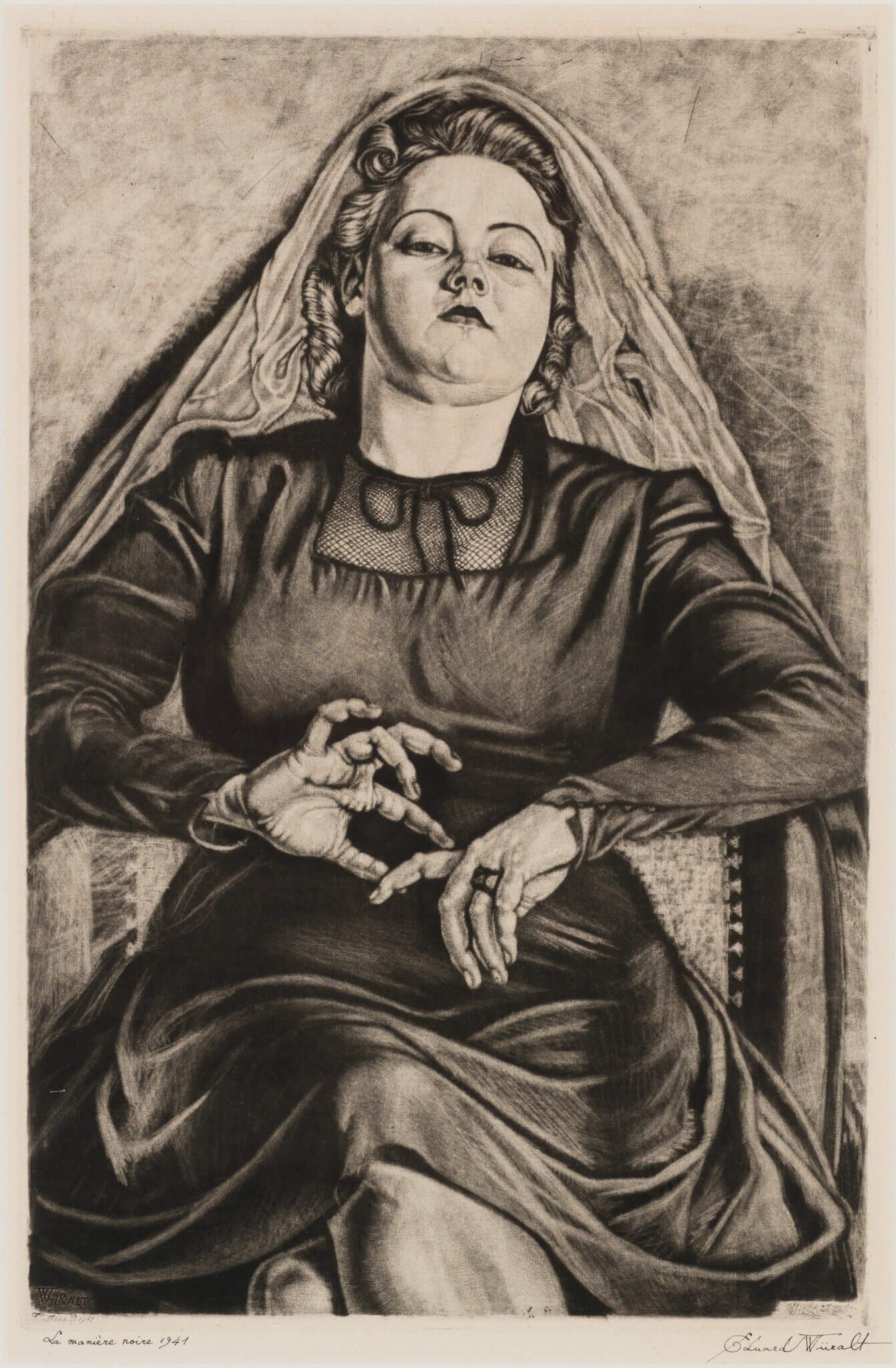 Eduard Wiiralt “Istuv daam”, 1941. Plm 49,4 x 31,8 cm – Allee galerii