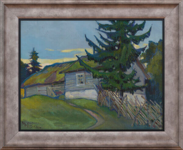 Roman Nyman “Maastik talumajaga”, 1920. 48,8 x 63 cm. – Allee galerii