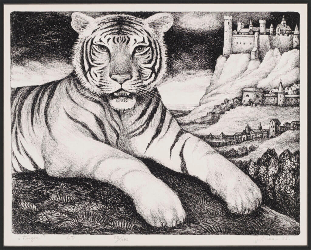 Jüri Arrak “Tiiger”, 1985. Plm 32 x 42 cm. – Allee galerii