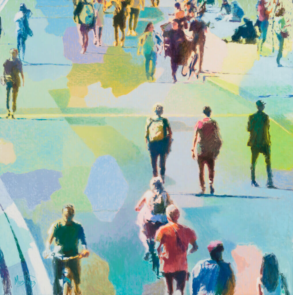 Peeter Must “Seine’i kaldal II”, 2023. 100 x 100 cm. – Allee galerii