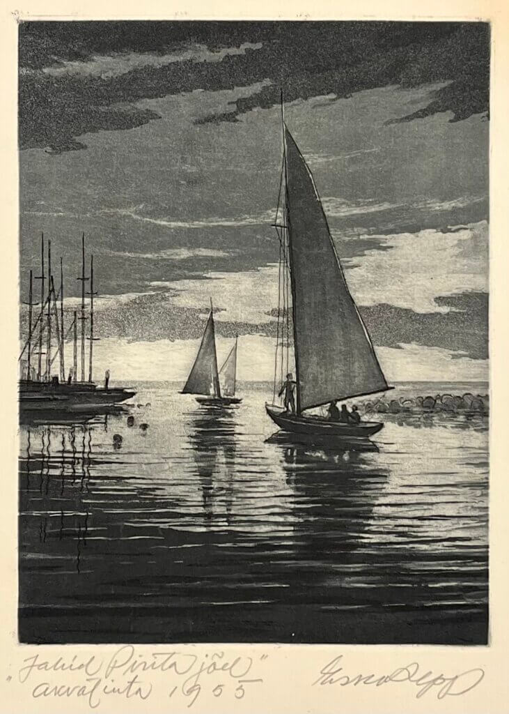 Esko Lepp “Jahid Pirita jõel”, 1955 – Allee galerii